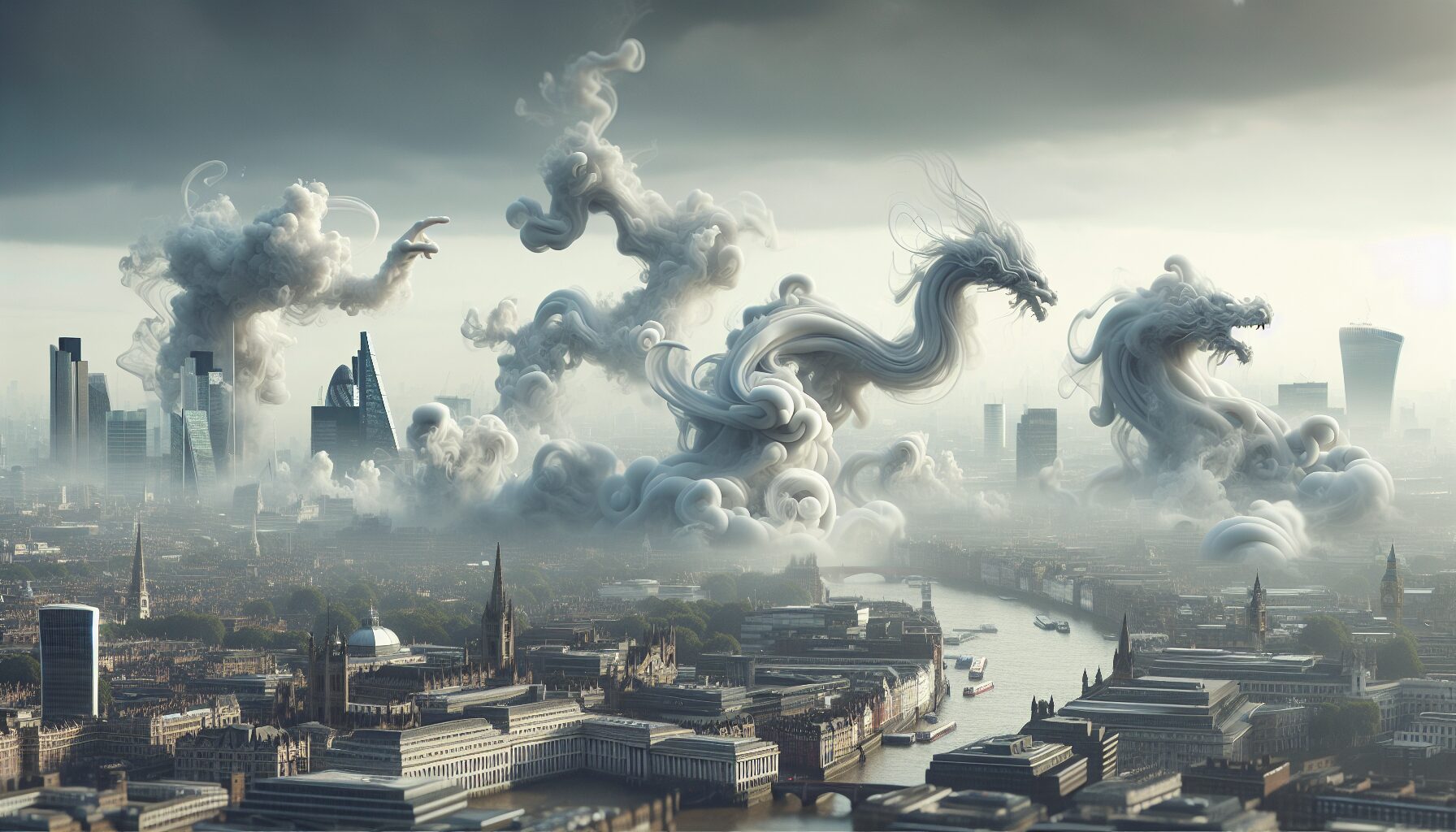 Fog Shapes Take Form of Mythical Creatures Above London – Lundun Mirror